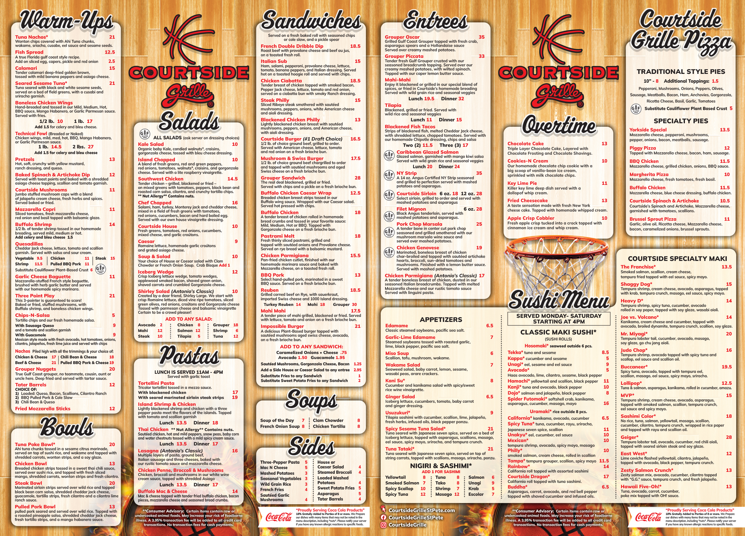 Courtside Grille Menu | American Food, Sushi & Cocktails